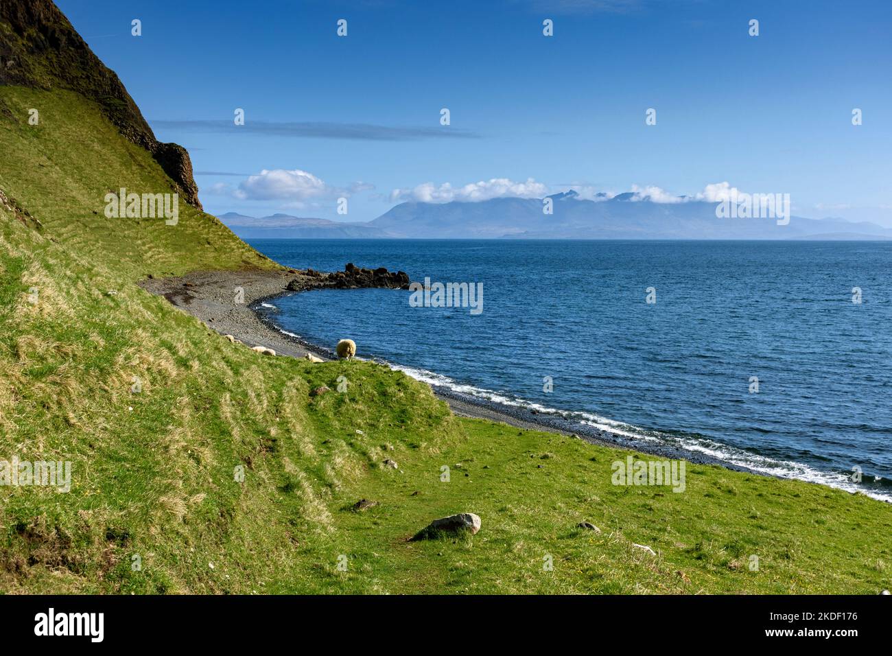 The Cuillin mountains of Skye from the foot of Compass Hill, Isle of ...
