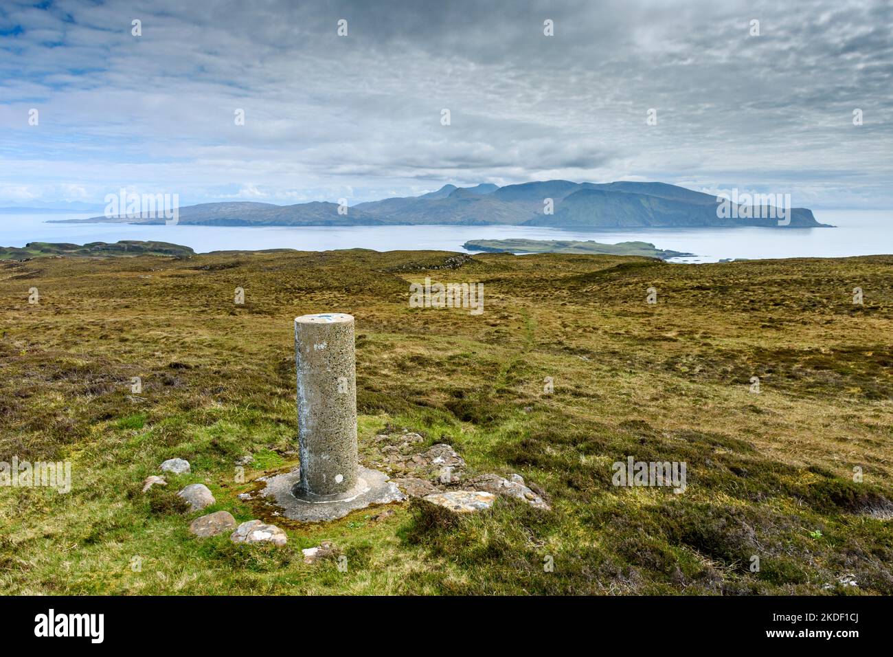 The trig point at the summit of Carn a' Ghaill, the highest point of ...