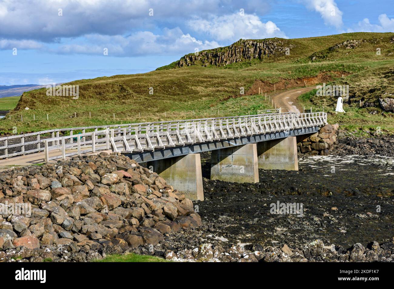 The footbridge leading to the Isle of Sanday from the Isle of Canna ...