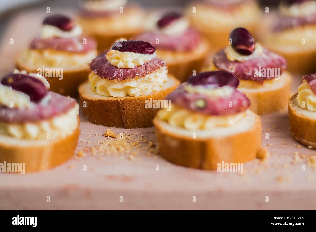 Salicon with cheese and salamy Stock Photo - Alamy