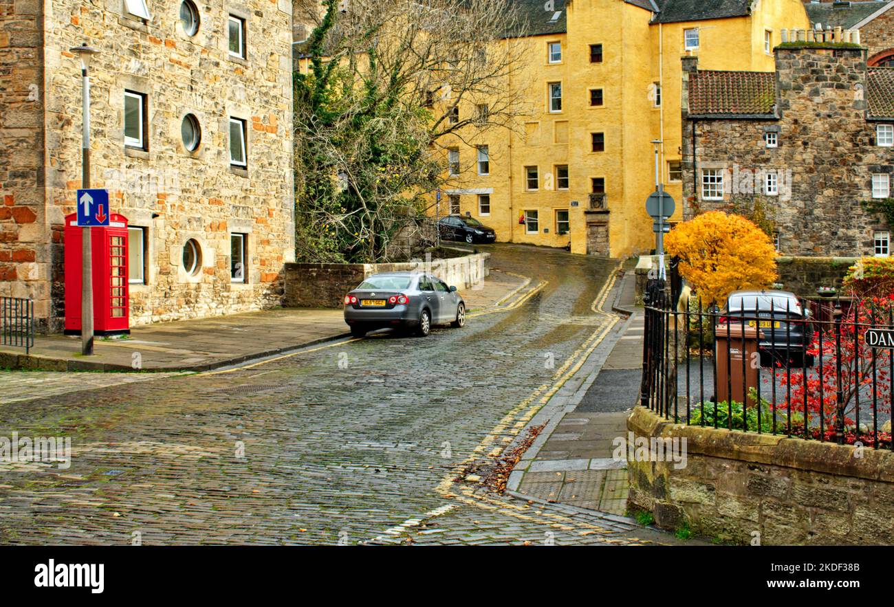 Edinburgh Scotland Dean Village looking across Bells Brae Bridge to the ...