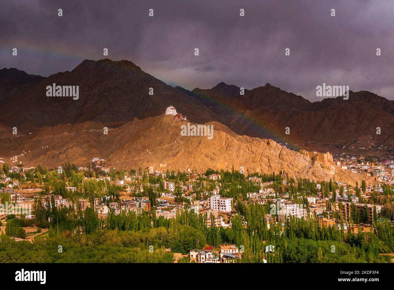 Namgyal Tsemo Monastery in Leh, Ladakh region.Panoramic view of ...