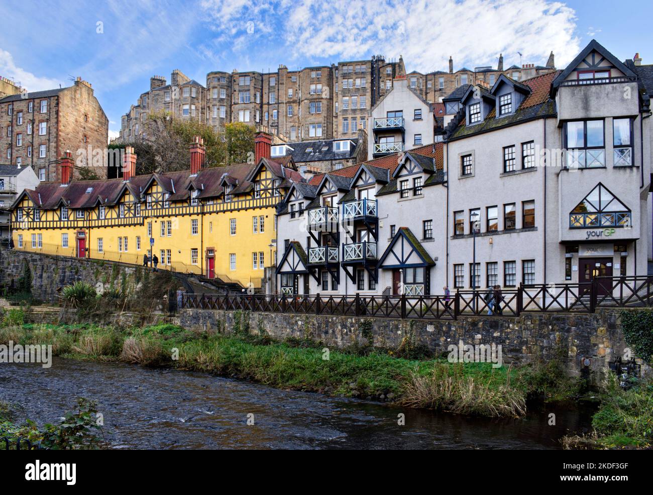 Edinburgh Scotland Dean Village your GP coloured houses above the river ...