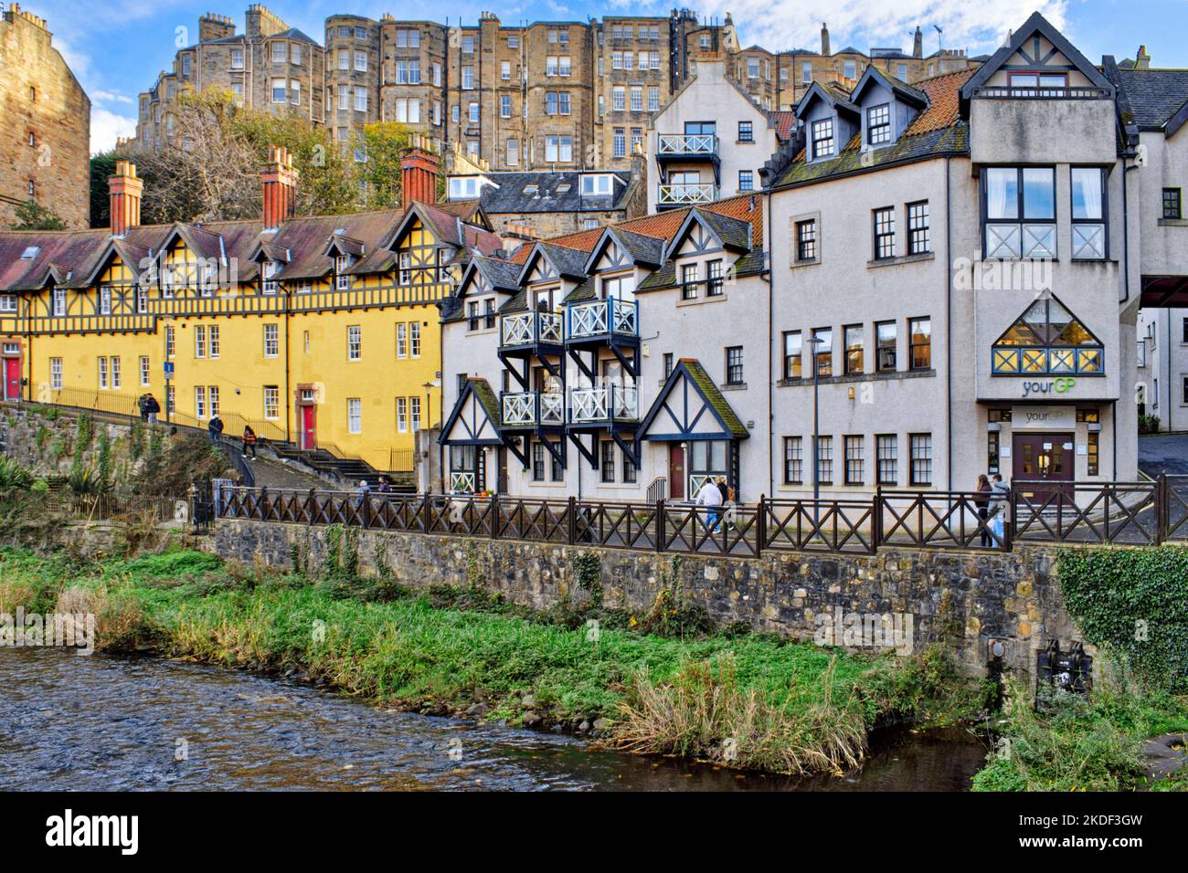 Edinburgh Scotland Dean Village your GP coloured houses and the Water ...