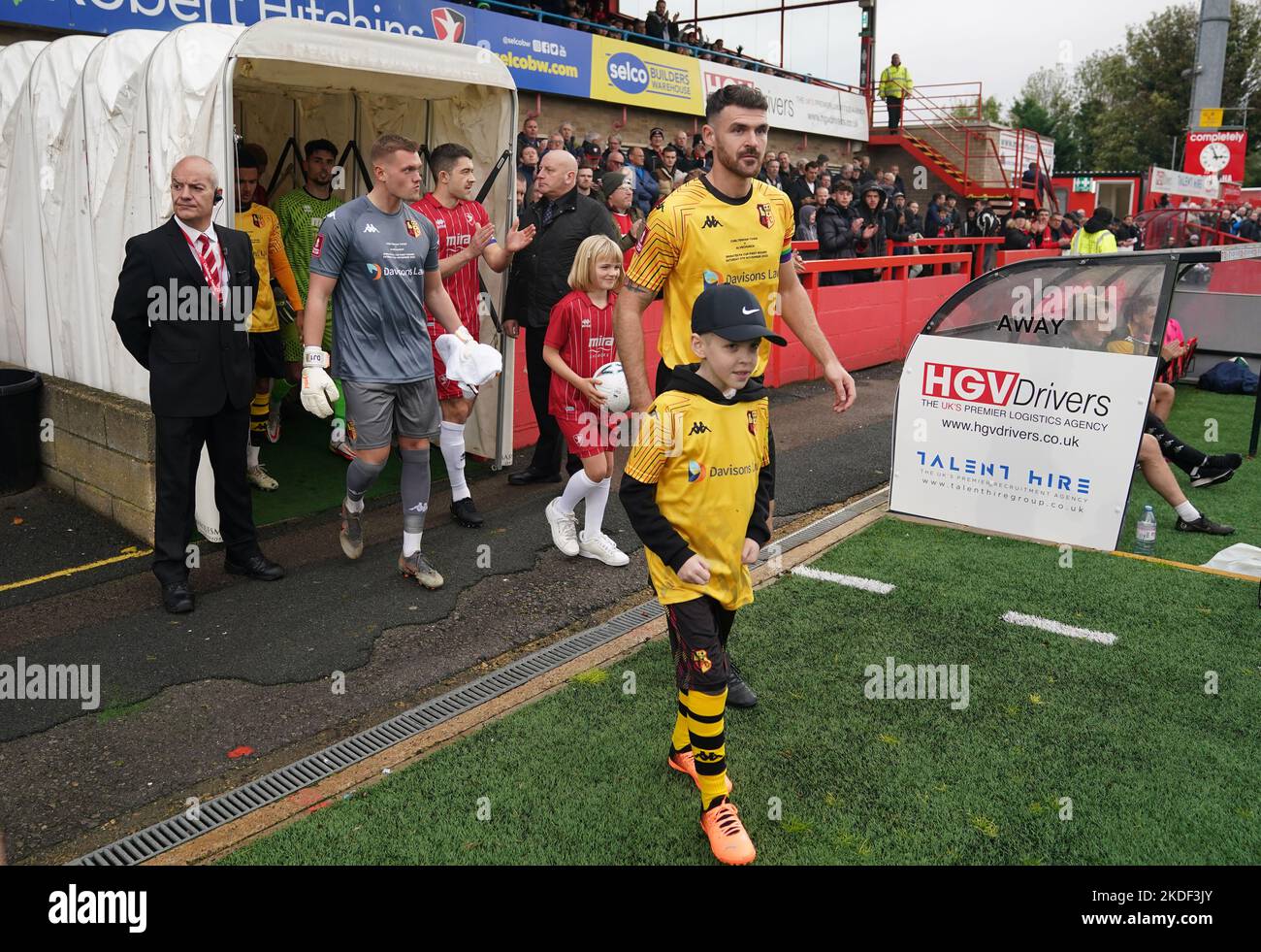 Alvechurch captain Jamie Willets leads out his team before the Emirates ...