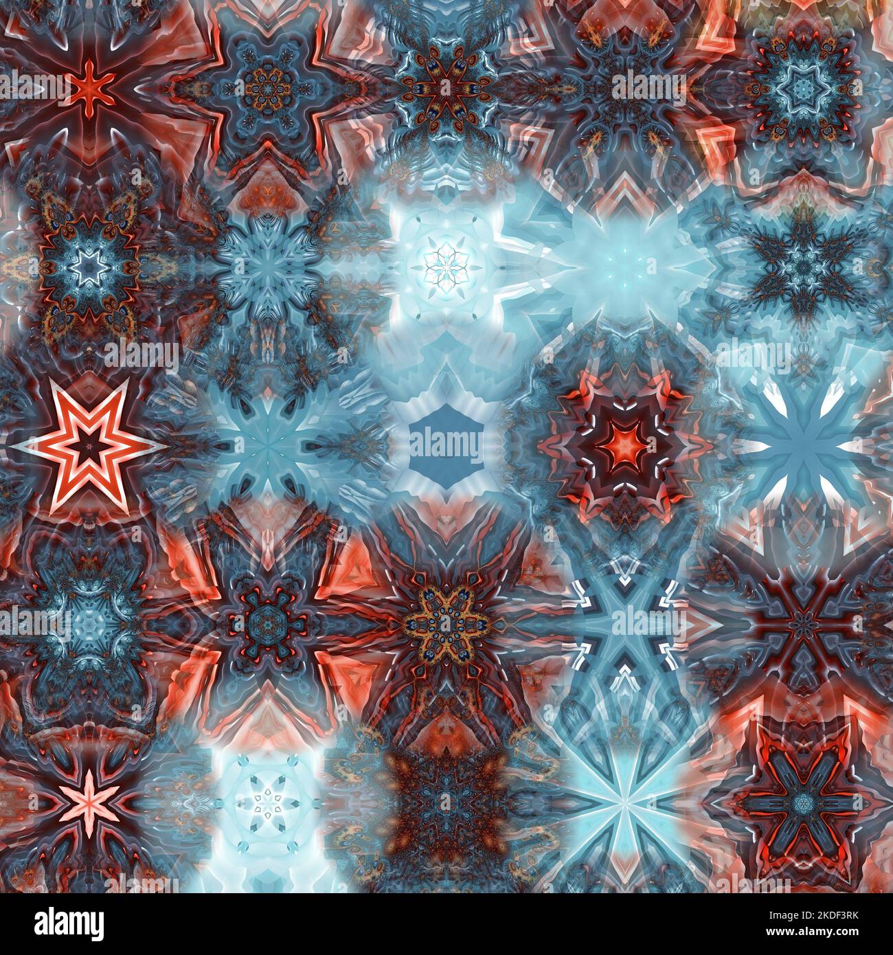 Seamless pattern with multicolored snowflakes. Design for Christmas and ...