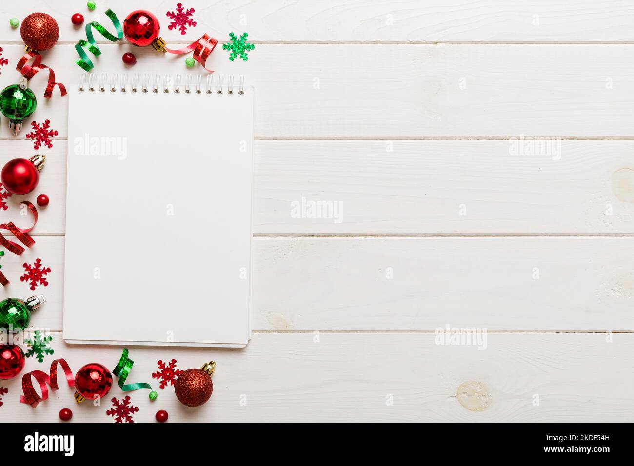 Christmas blank greeting card mock-up scene. Creative layout made of ...