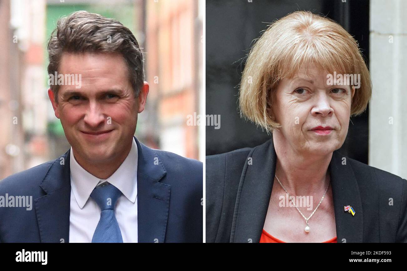 Undated file photos of Sir Gavin Williamson and Wendy Morton. Cabinet ...