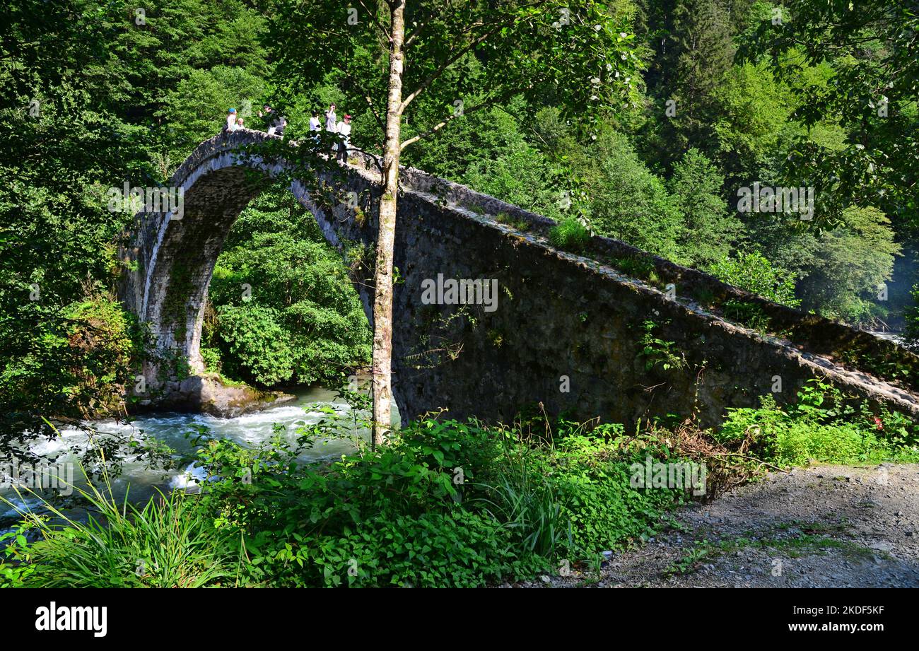 Historical Ortan Bridge - Rize - TURKEY Stock Photo - Alamy