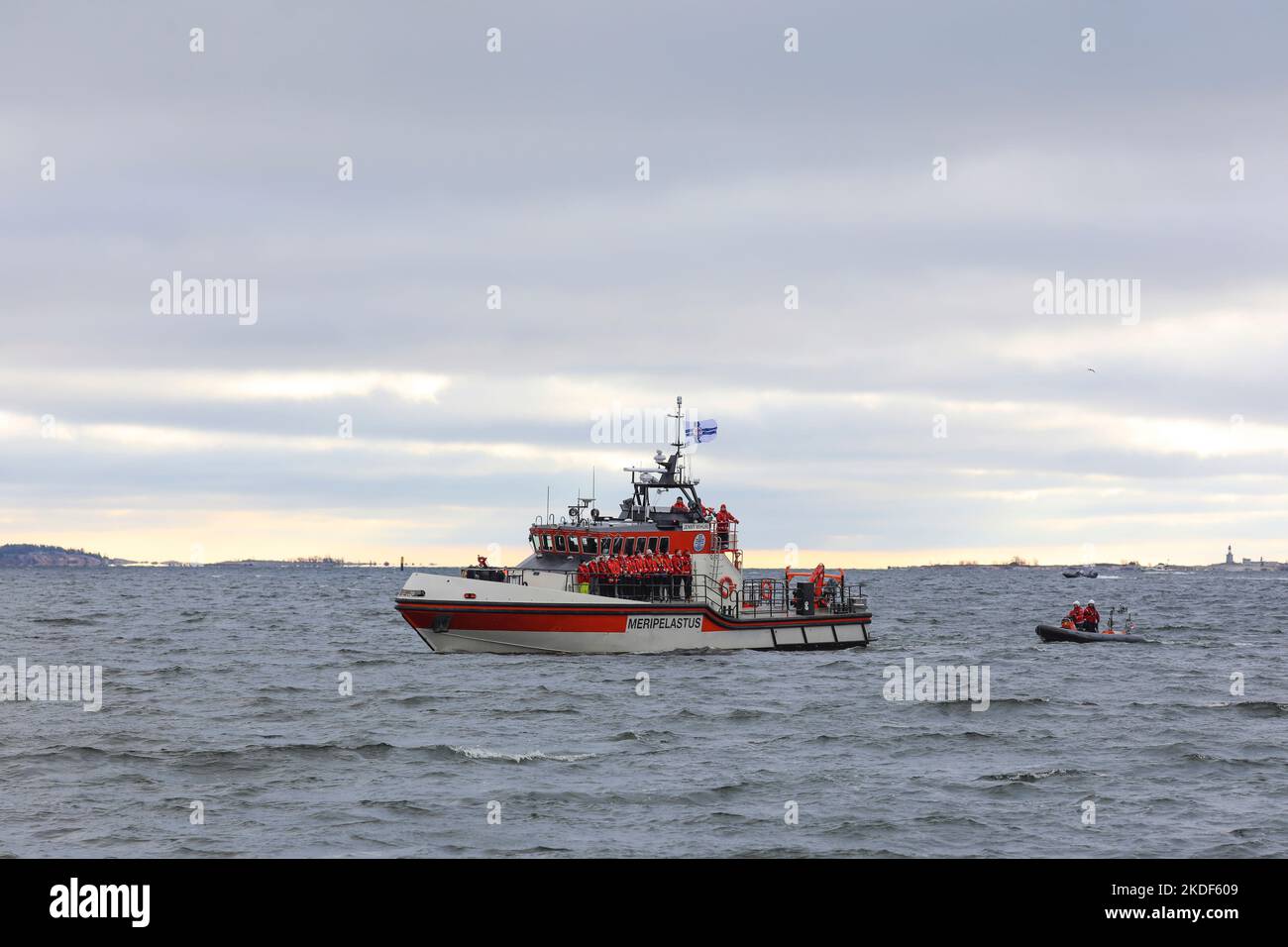 SAR rescue ships heading to the South Harbour of Helsinki. Every year ...