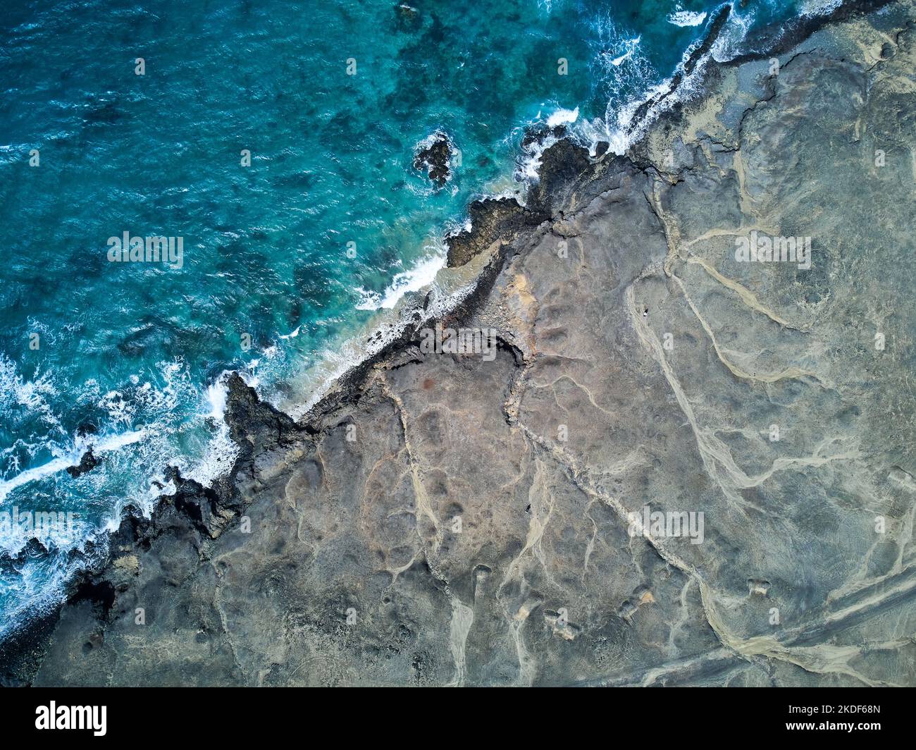 Abstract photo Jandia natural park diagonal line Aerial view of the ...