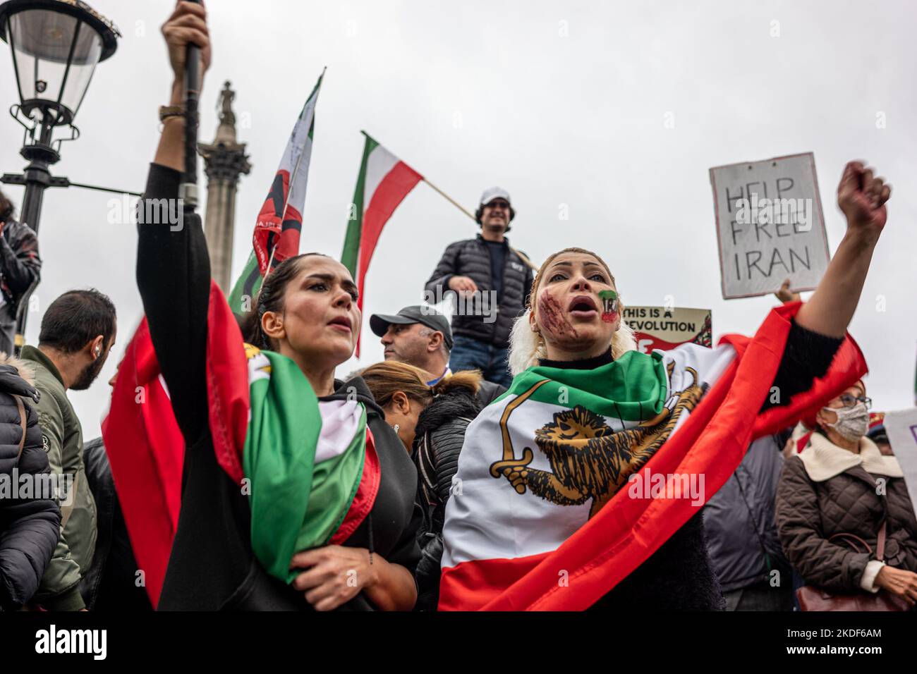 Protest continued in central London over the death of Mahsa Amini ...