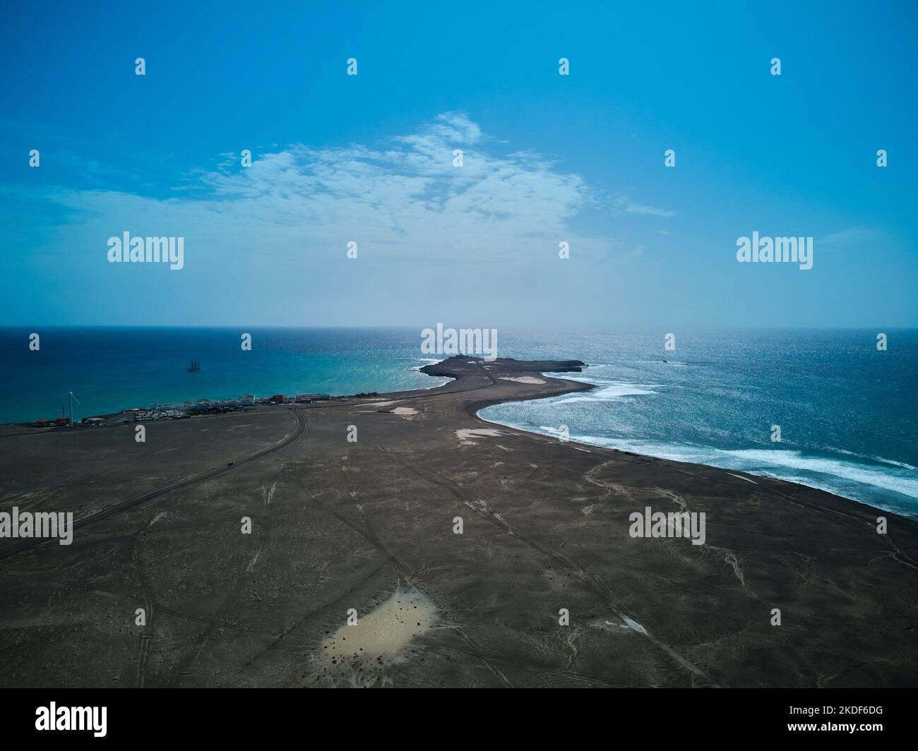 Punta de Jandia natural park Aerial view of the Atlantic Ocean and the ...