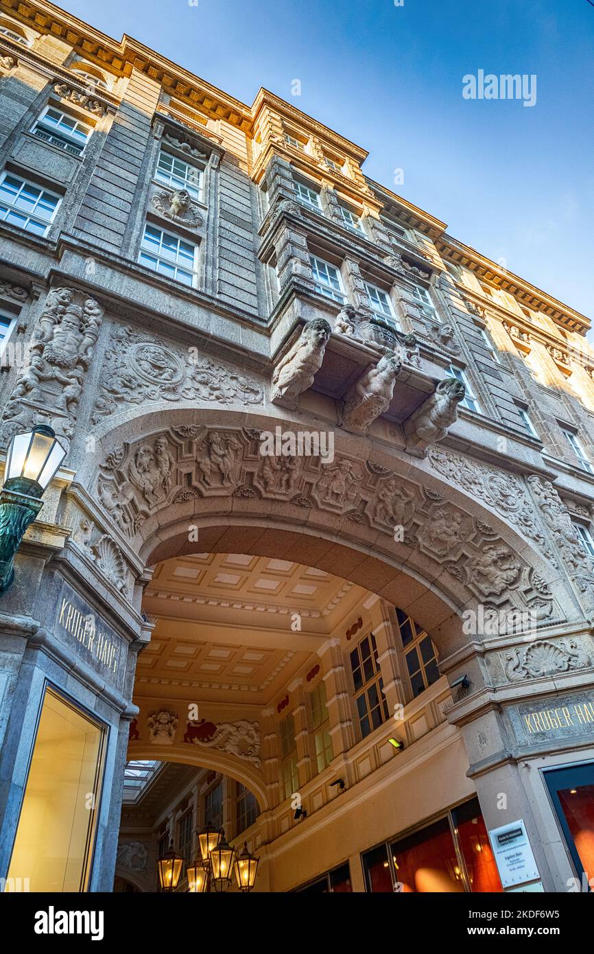 Typical residetial street with multistorey residential buildings in a ...