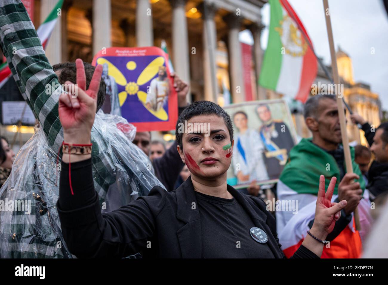 Protest continued in central London over the death of Mahsa Amini ...