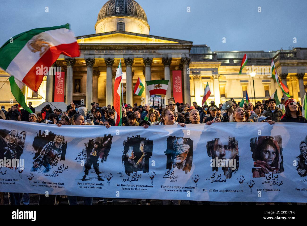Protest continued in central London over the death of Mahsa Amini ...