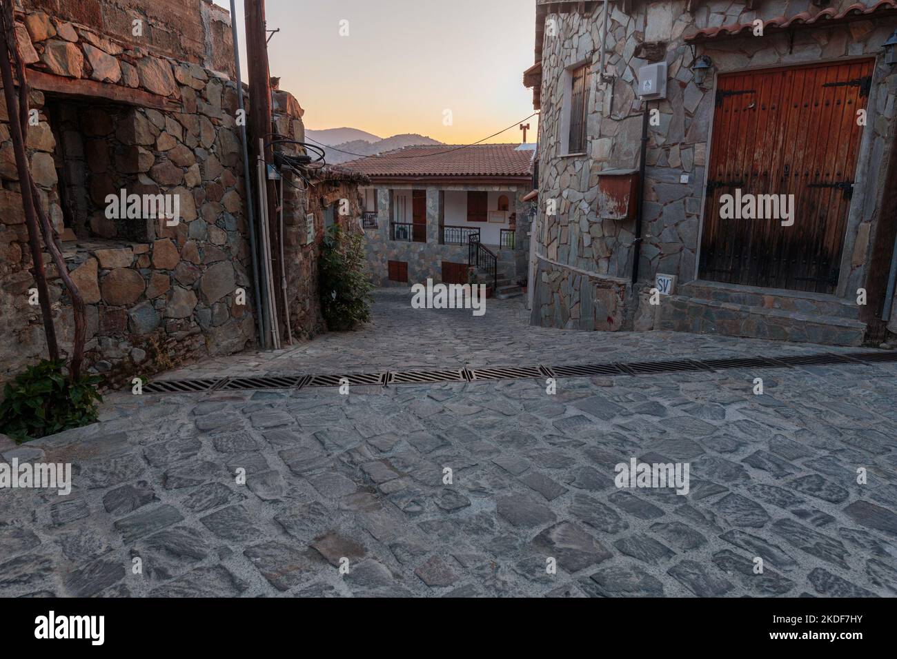Old houses at the street of the ancient village Gourri Stock Photo - Alamy