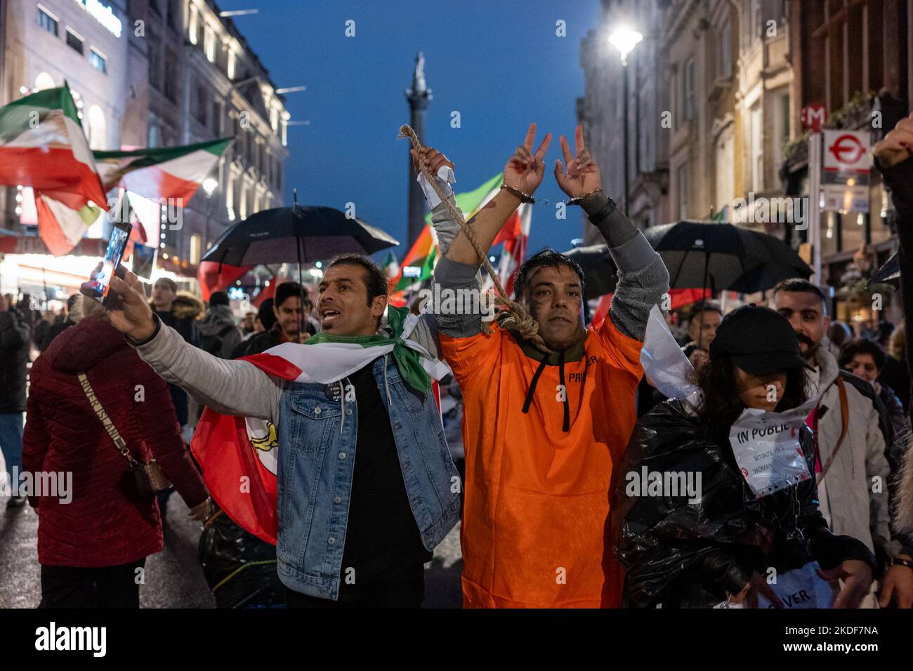 Protest continued in central London over the death of Mahsa Amini ...