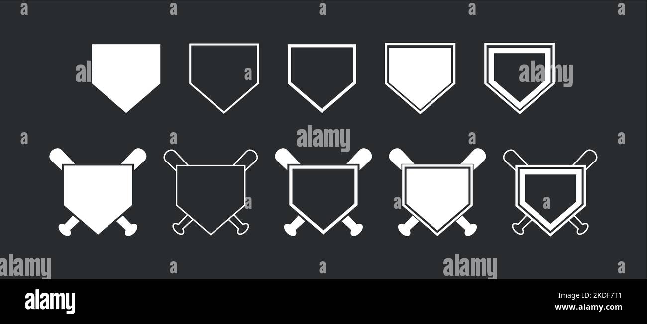 Baseball Home Plate Vector illustration. Silhouette. Playing. Home base ...