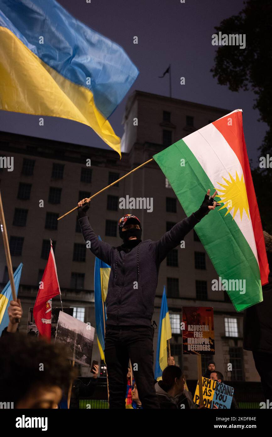 Protest continued in central London over the death of Mahsa Amini ...
