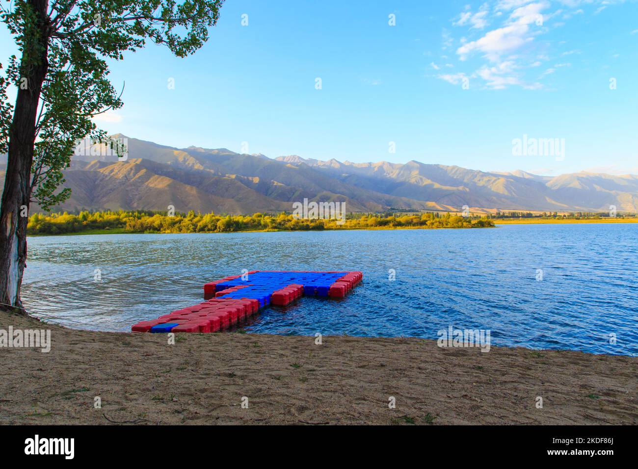 Lake in the mountains. Beautiful nature, reflection of clouds and ...
