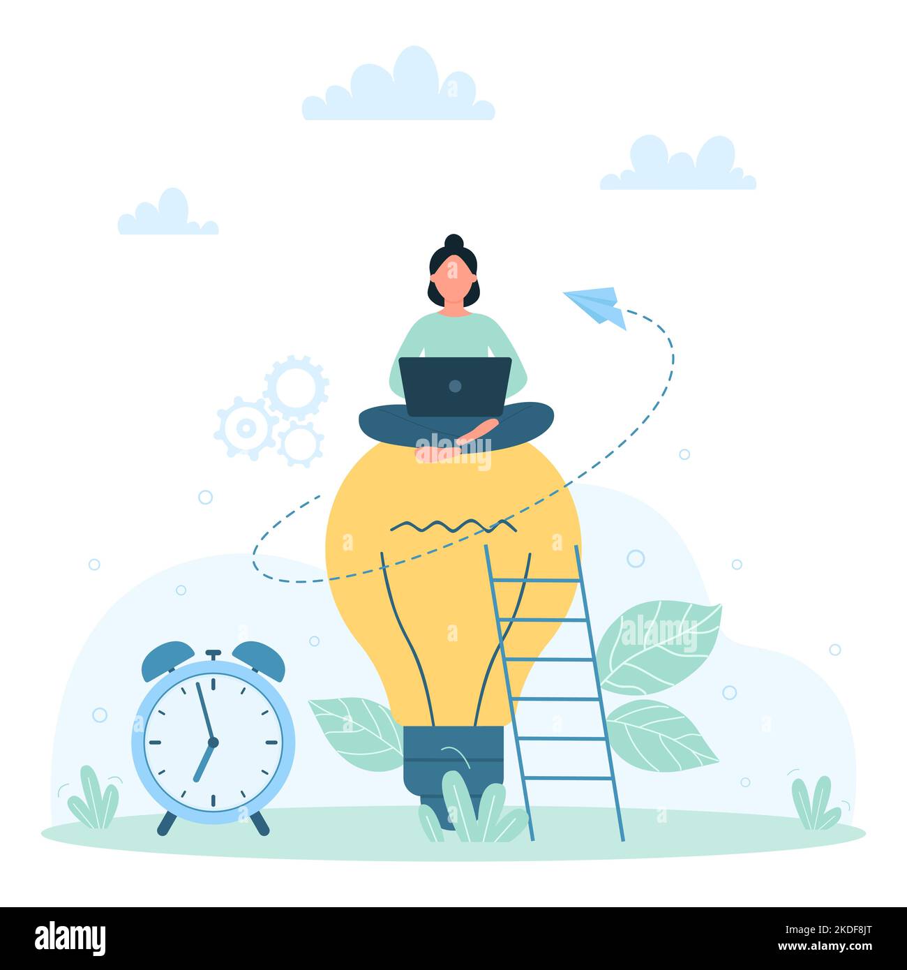 Innovation, business idea creation vector illustration. Cartoon tiny ...