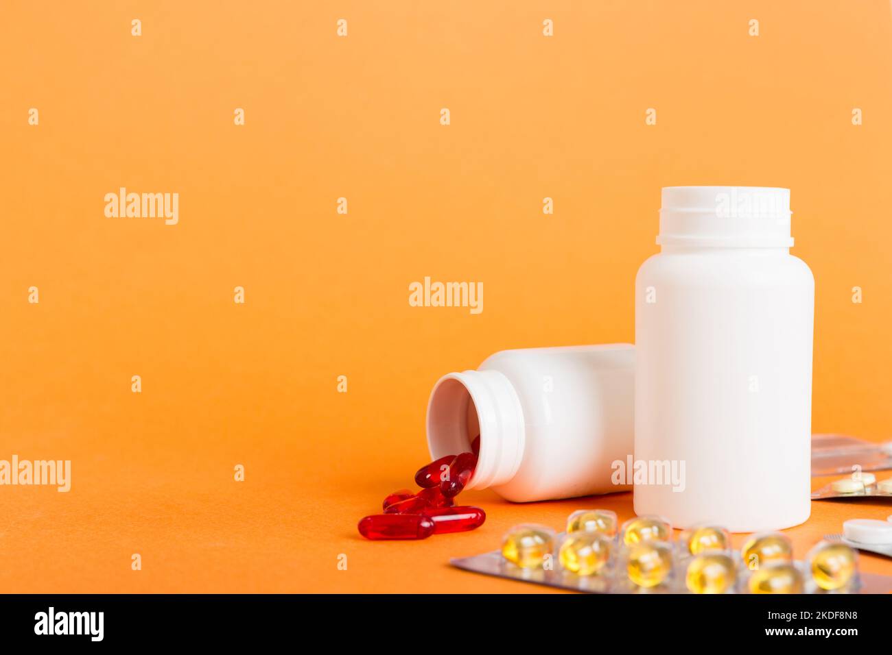 Medicine for treatment HIV infection. Pills and capsules and battle on ...