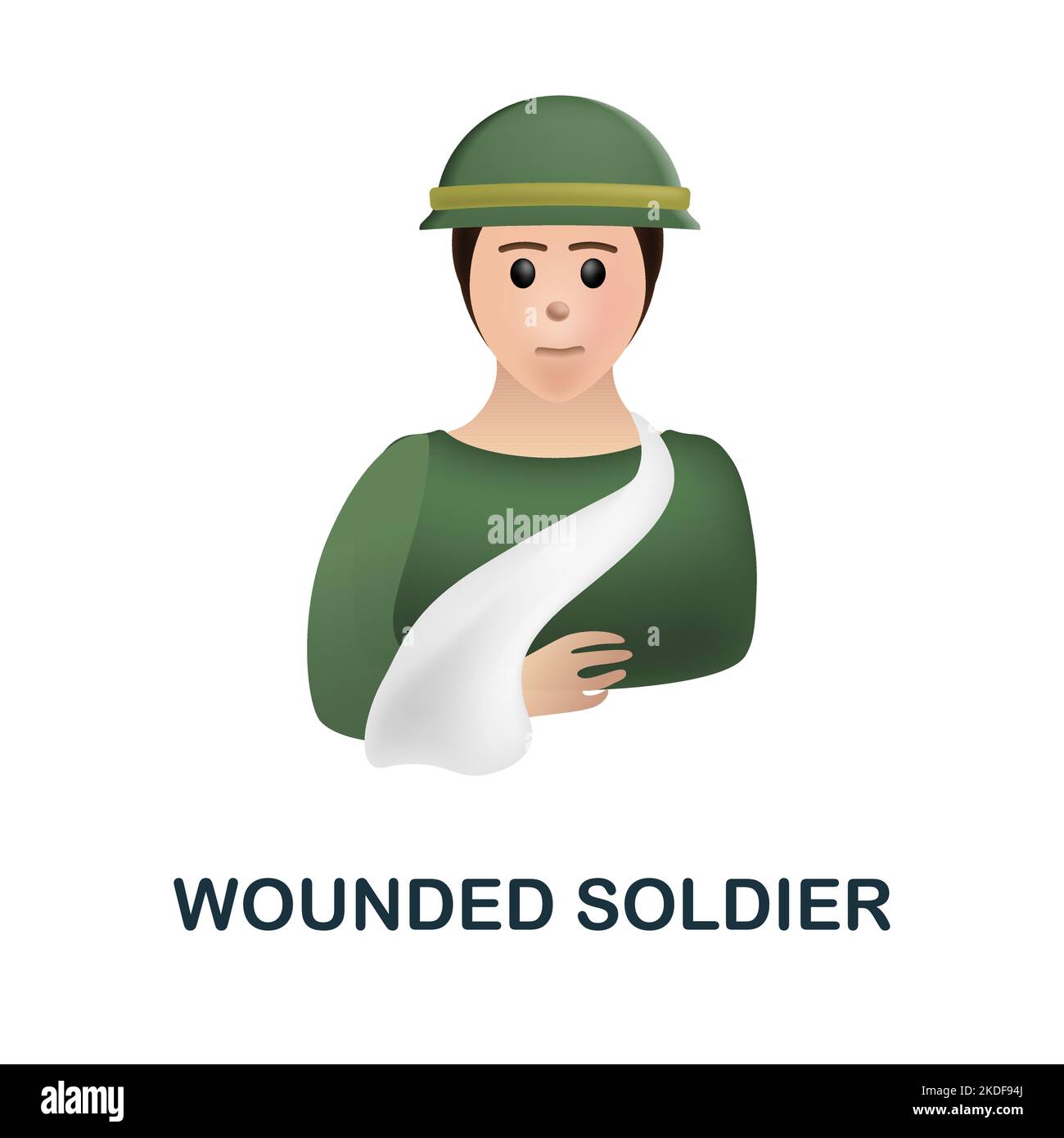 Wounded Soldier icon. 3d illustration from war collection. Creative ...