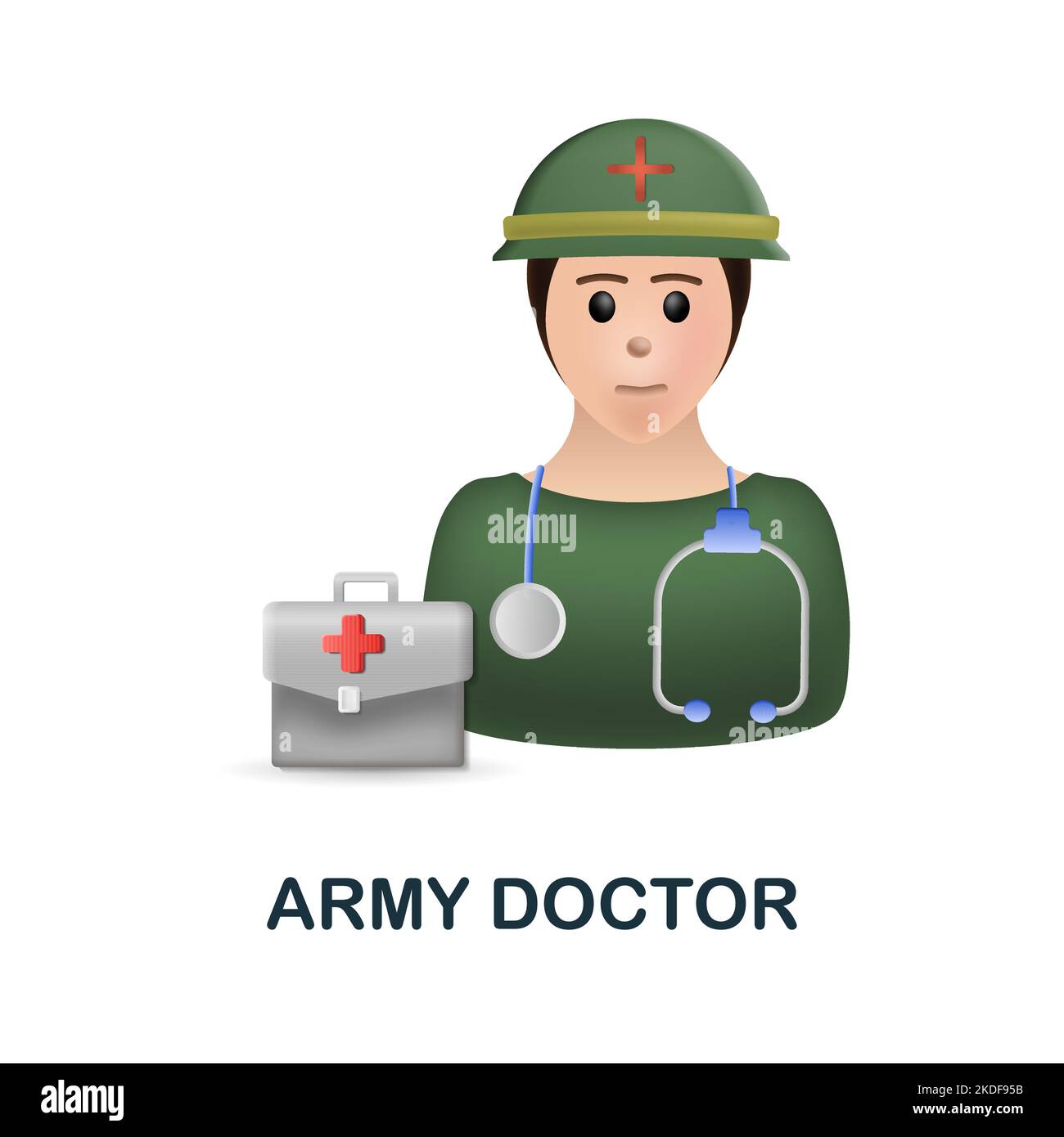 Army Doctor icon. 3d illustration from war collection. Creative Army ...