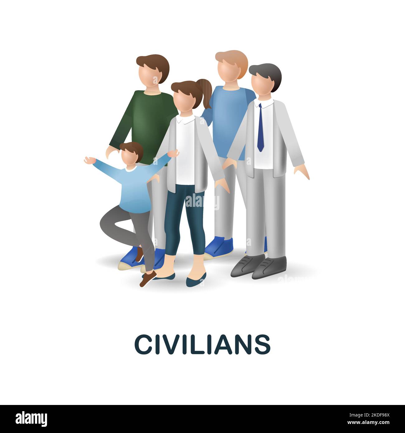 Civilians icon. 3d illustration from war collection. Creative Civilians ...