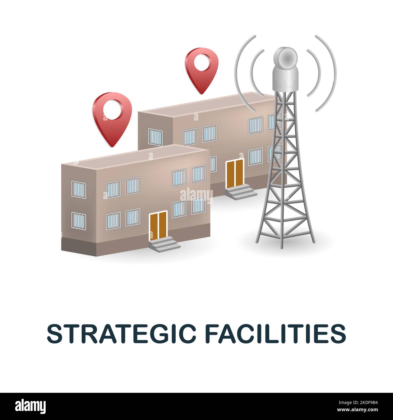 Strategic Facilities icon. 3d illustration from war collection ...