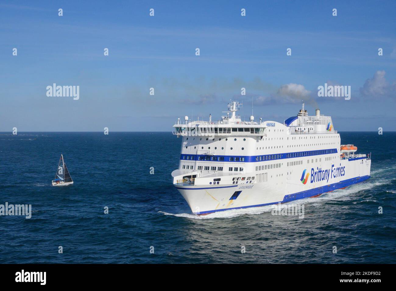 Brittany Ferries ship the Armorique arriving at Roscoff Brittany France ...