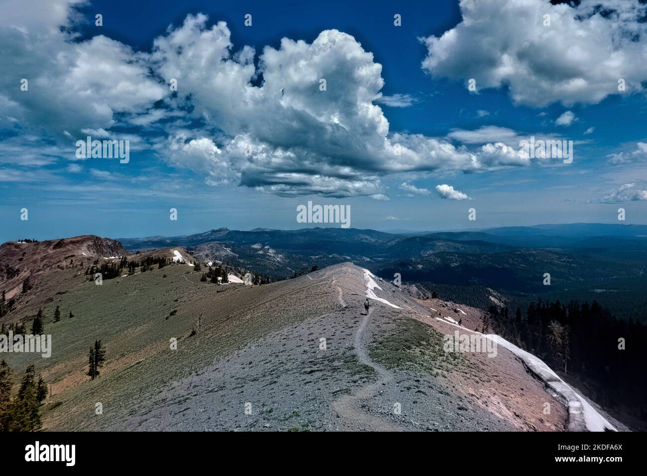 Hikers walking the Pacific Crest Trail near Donner Summit, California, USA Stock Photo - Alamy