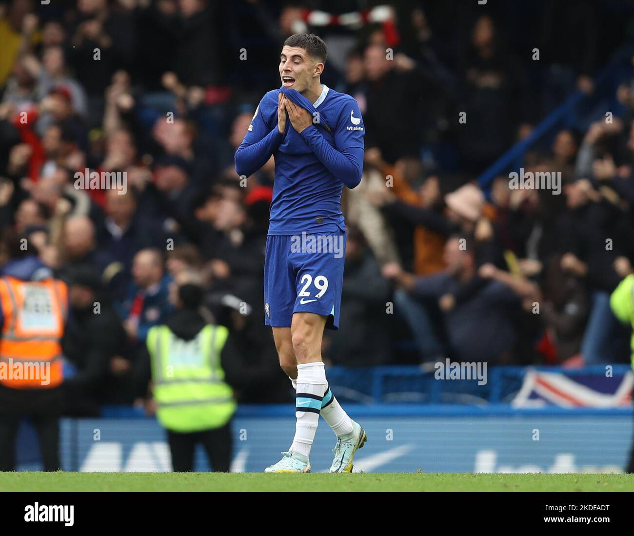 London, England, 6th November 2022. Kai Havertz of Chelsea dejected ...