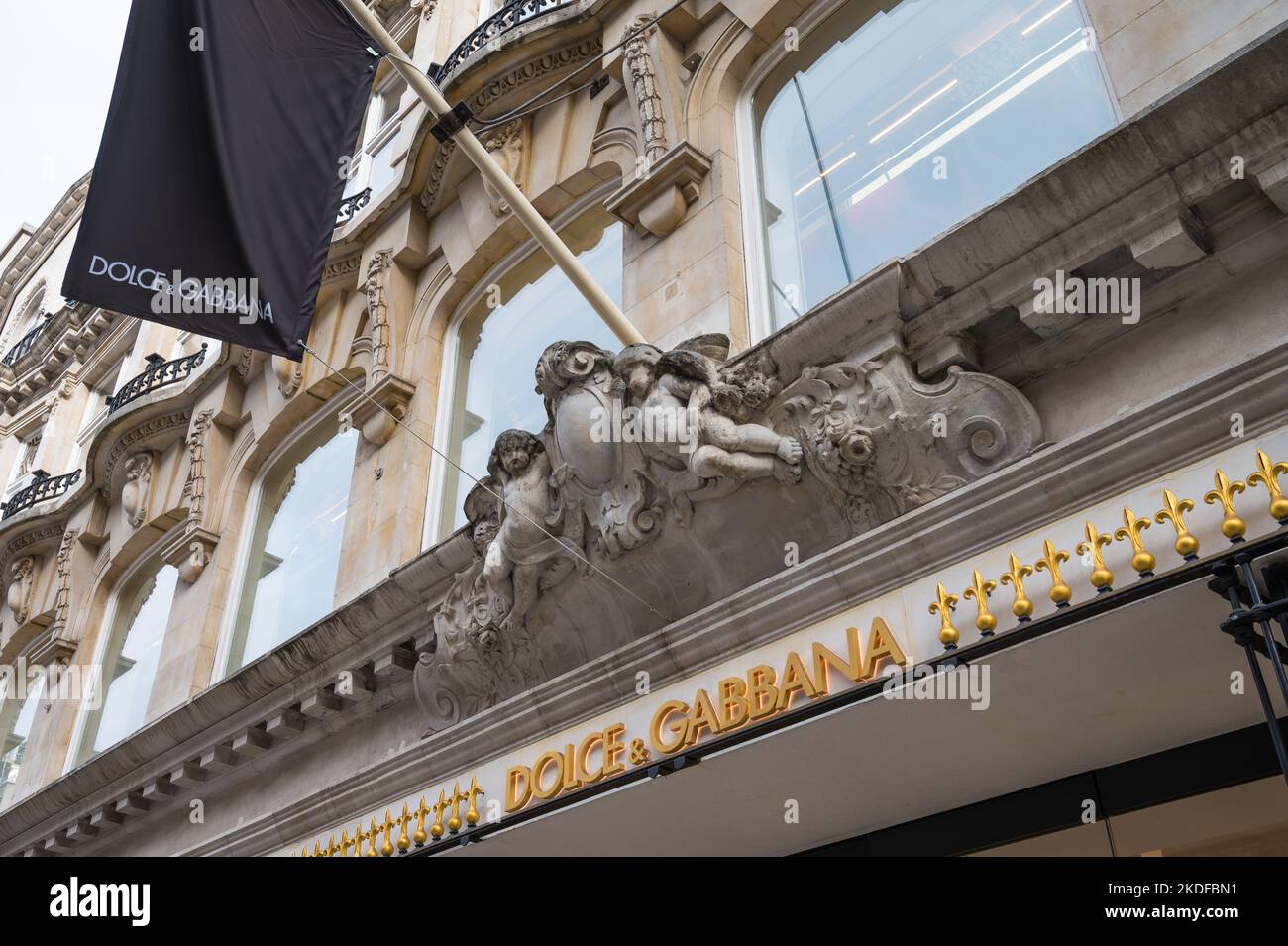 Dolce & Gabbana storefront marquee on Old Bond Street, Mayfair, London ...