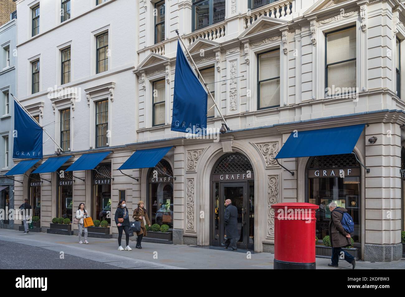 Exterior of Graff jewellery store on New Bond Street. London, England ...