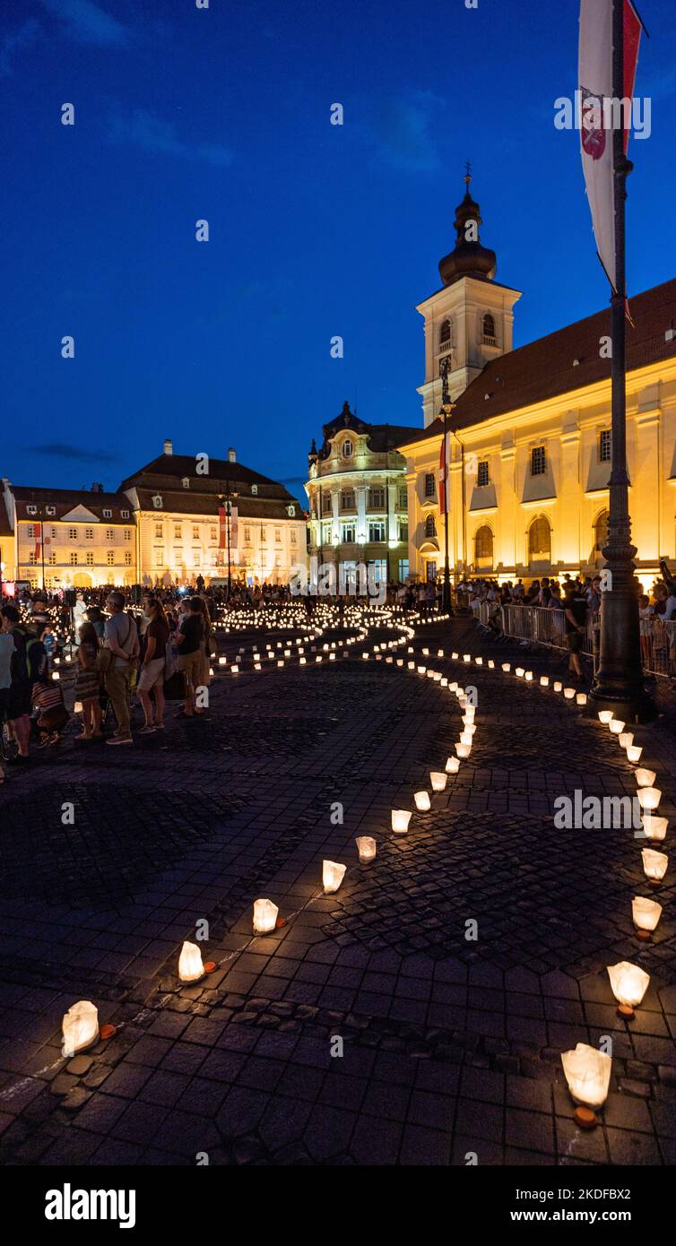 Candle festival with 3500 candles at the central square during the ...