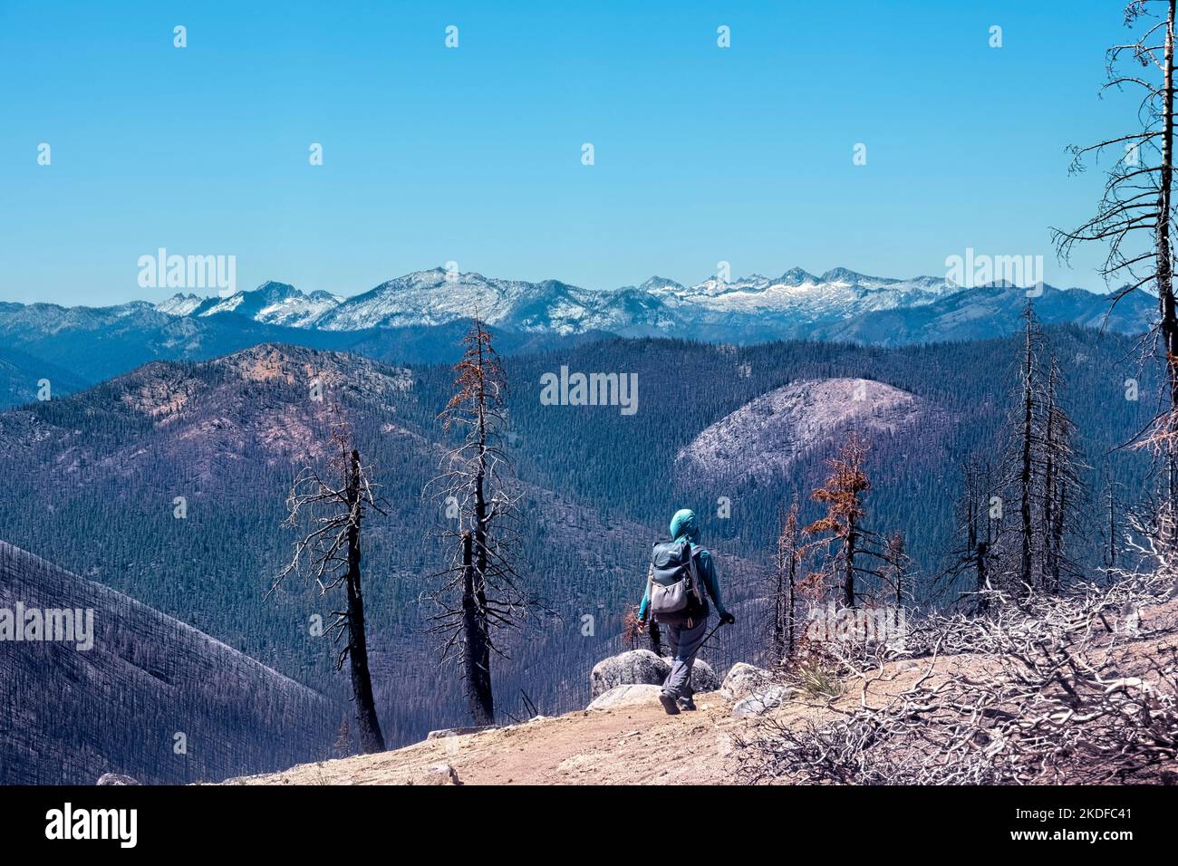Hiking in the Trinity Alps, Pacific Crest Trail, California, USA Stock ...