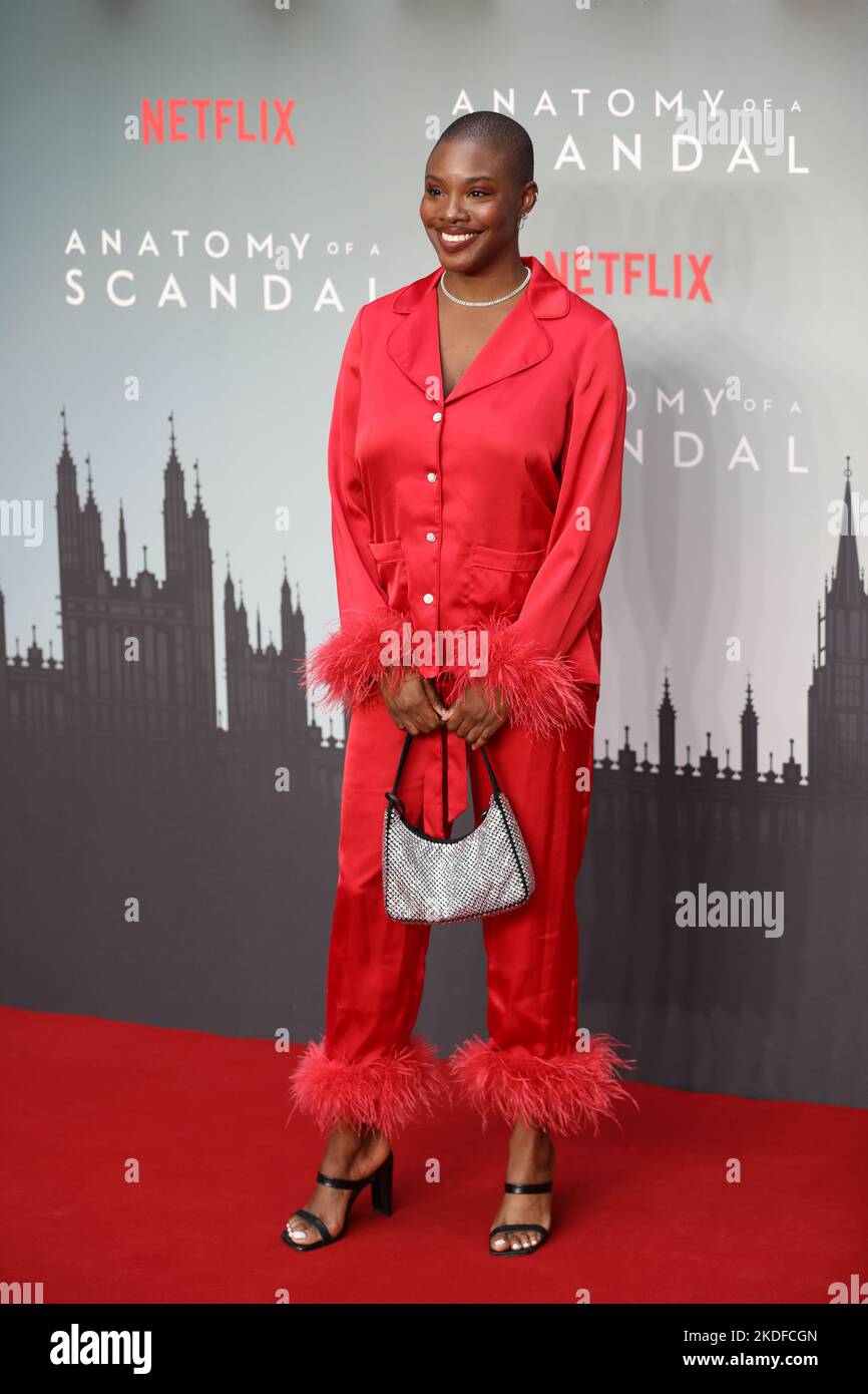 Yomi Adegoke attends the World premiere of 'Anatomy of a Scandal' at ...