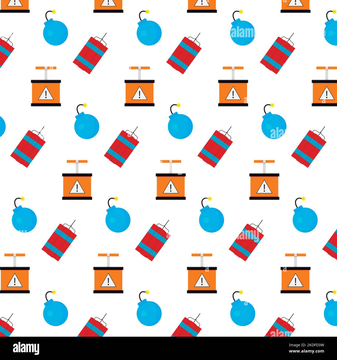 Pattern seamless background with tnt and bomb fuse. Vector illustration ...