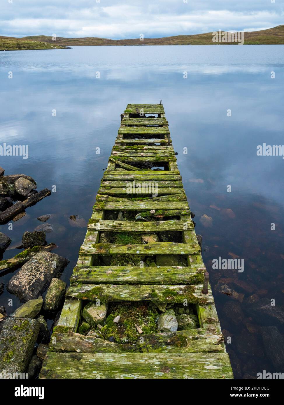 View of an old jetty and calm loch, Whalsay, Shetland, Scotland Stock ...
