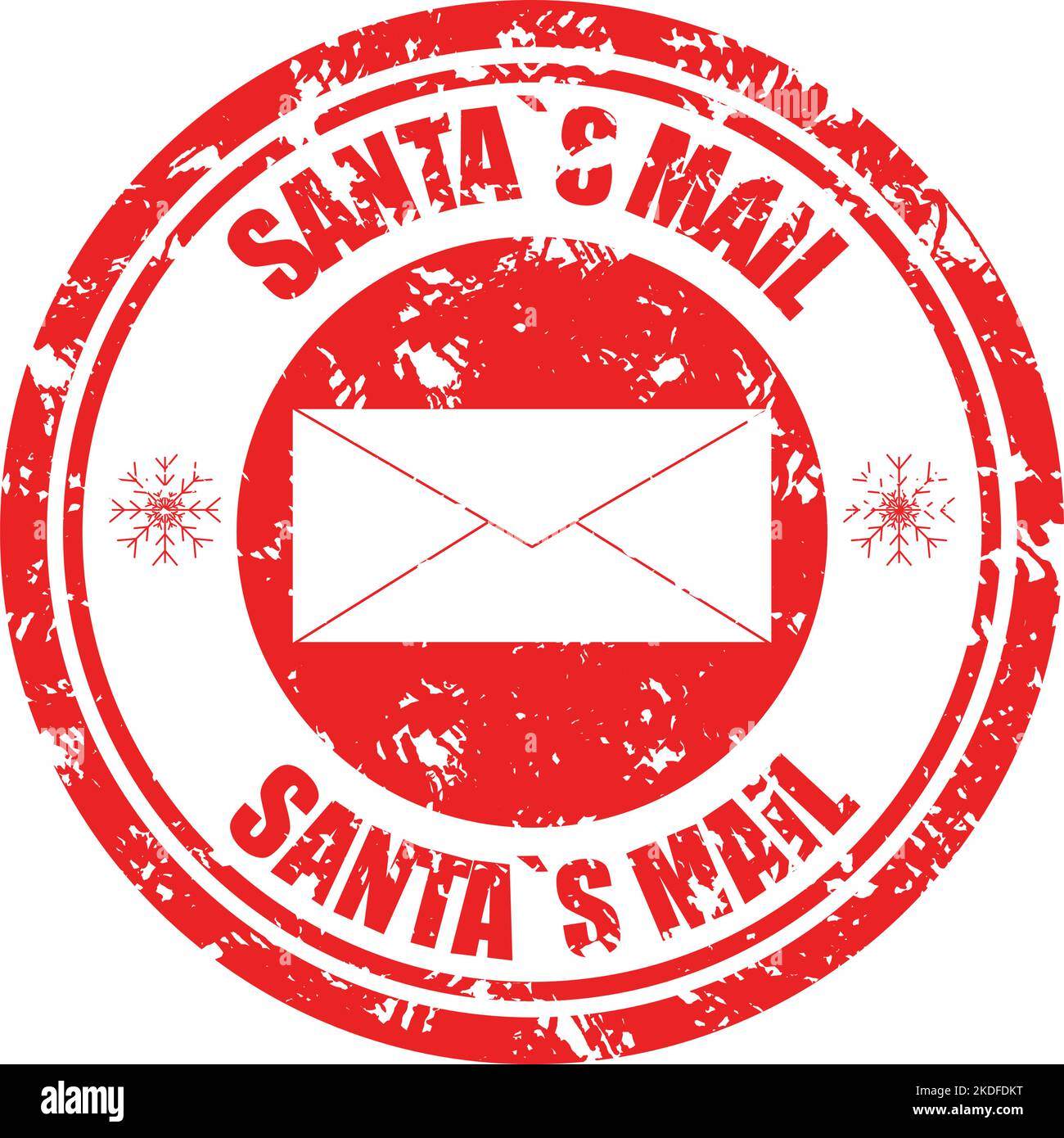 Santa mail rubber stamp with envelope, texture seal. Vector ...