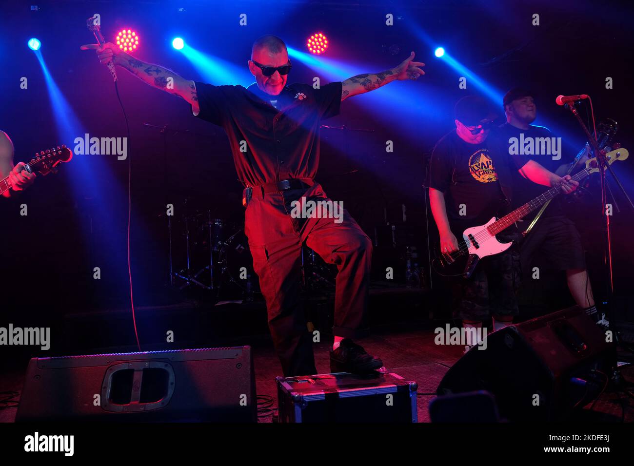 TBILISI, GEORGIA - OCTOBER 23, 2022: Male vocalist, singer holds a ...