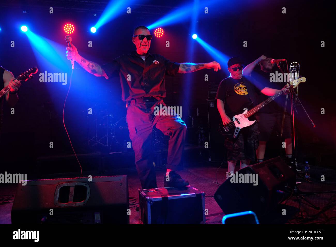 TBILISI, GEORGIA - OCTOBER 23, 2022: Male vocalist, singer holds a ...