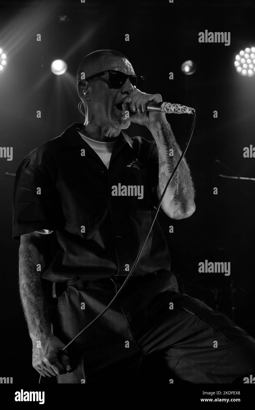 TBILISI, GEORGIA - OCTOBER 23, 2022: Male vocalist, singer holds a ...