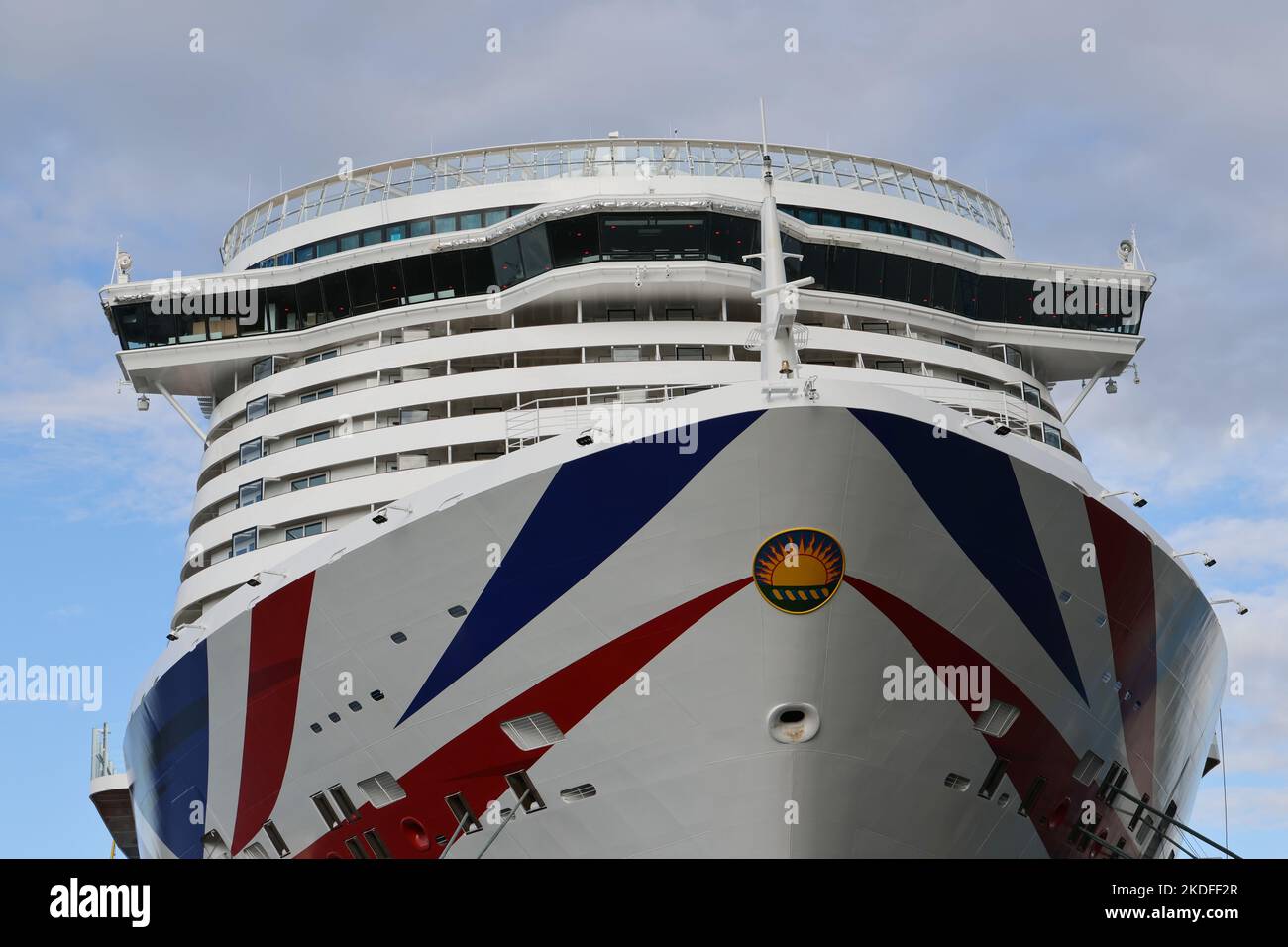 The new cruise ship Arvia is moored in front of the Meyer shipyard in ...