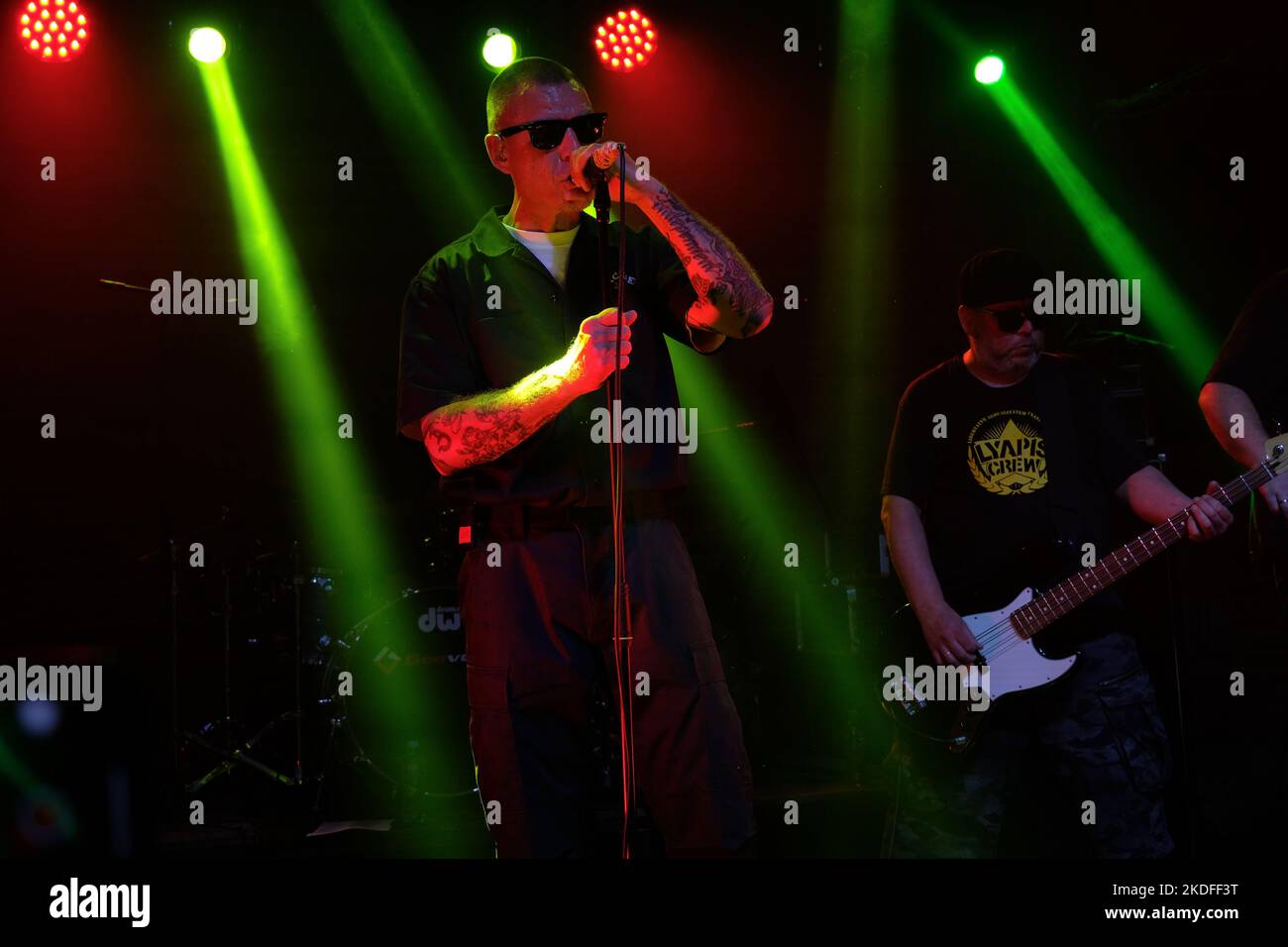 TBILISI, GEORGIA - OCTOBER 23, 2022: Male vocalist, singer holds a ...