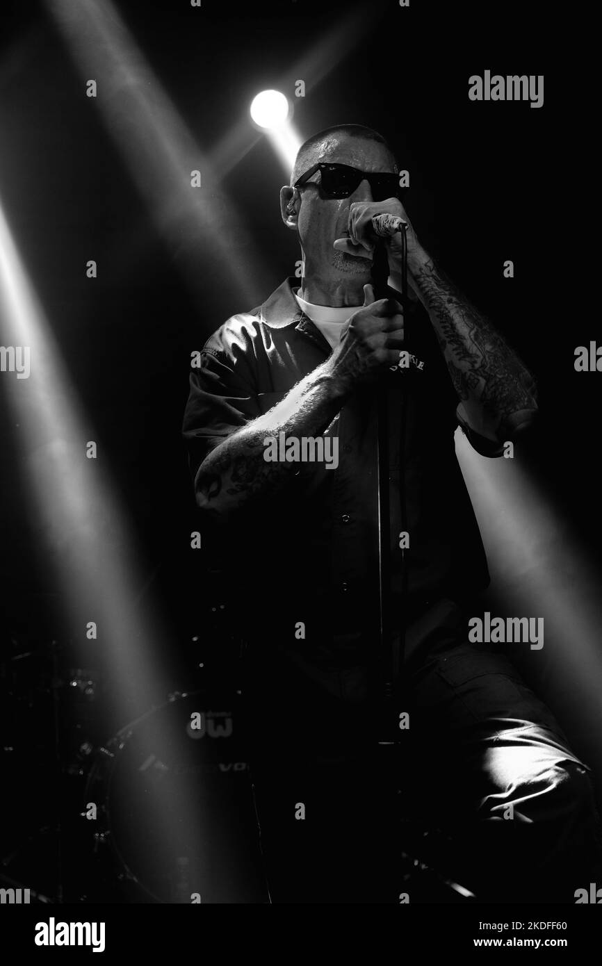 TBILISI, GEORGIA - OCTOBER 23, 2022: Male vocalist, singer holds a ...