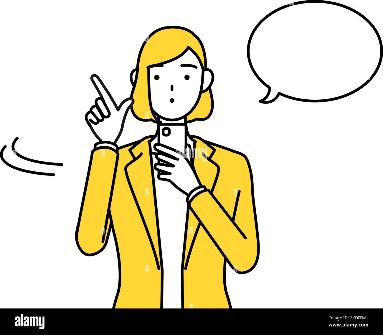 Female employee operating smartphone Stock Vector Images - Alamy