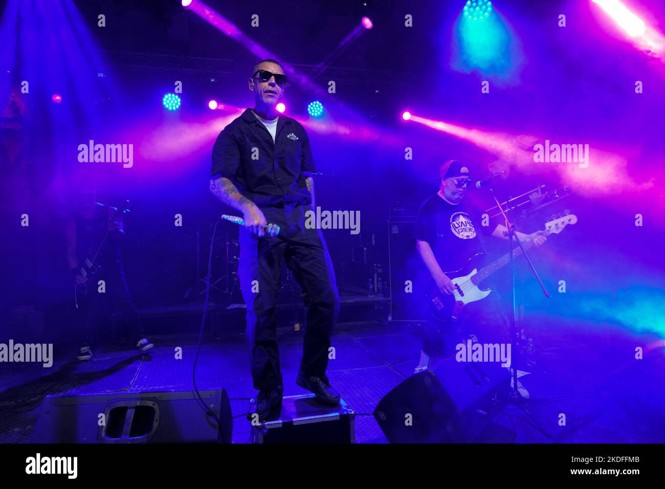 TBILISI, GEORGIA - OCTOBER 23, 2022: Male vocalist, singer holds a ...